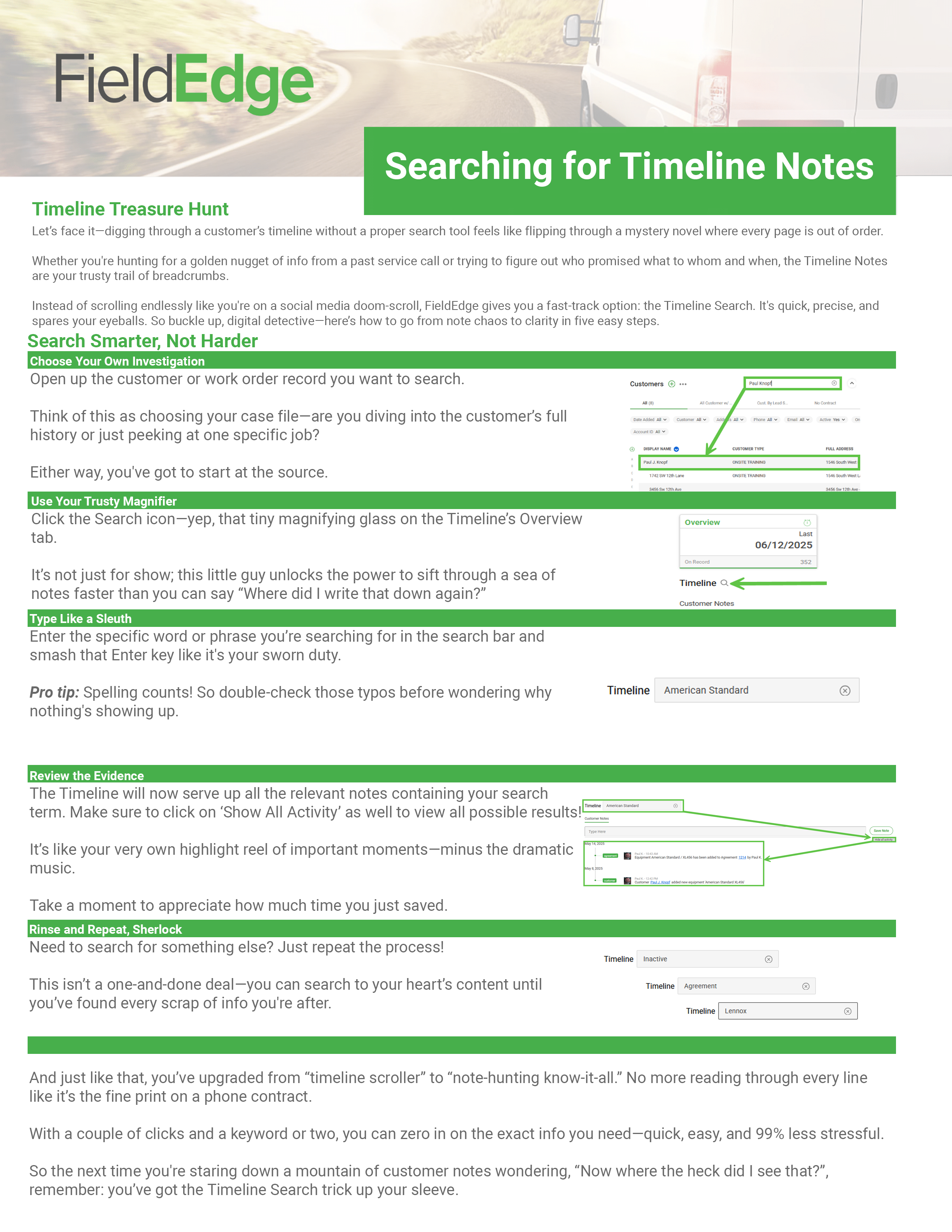 Common FieldEdge Practices (Cheat Sheet)